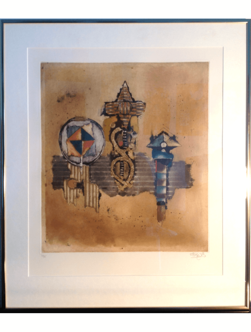 Johnny Friedlaender original Radierung fertig gerahmt.